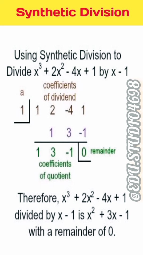 Synthetic Division With Remainder