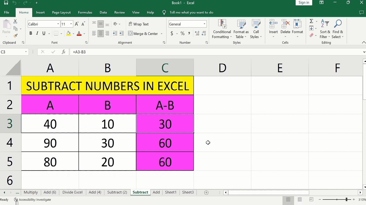 How to Subtract Numbers in Excel - video Dailymotion