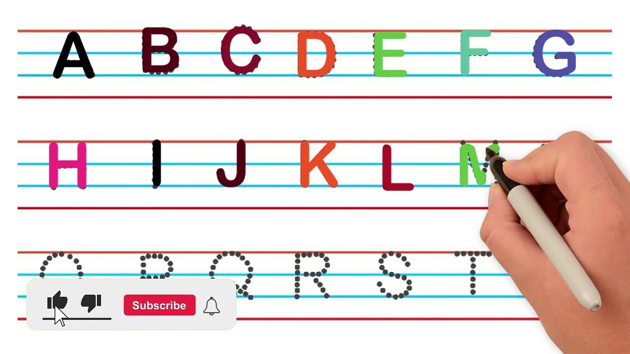 Baccho ko abcd likhne k tarika A for apple Abc song Phonics abc song ...