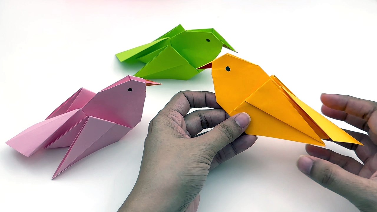 How To Make Easy Paper Bird Toy For Kids / Nursery Craft Ideas / Paper ...