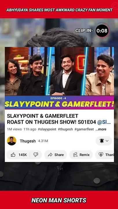 Slayy Point Abhyudaya shares MOST Awkward CRAZY Fan Moment.. | Thugesh ...