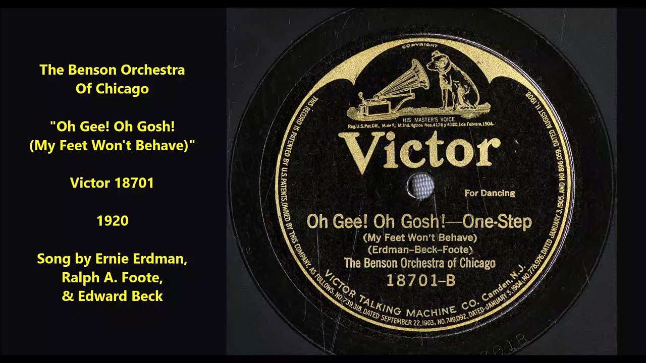 Oh Gee! Oh Gosh! - The Benson Orchestra of Chicago (1920) - Vídeo ...