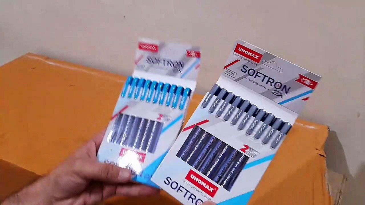 Unboxing and Review of Unomax Softron 2X Ball Pen for students - video ...
