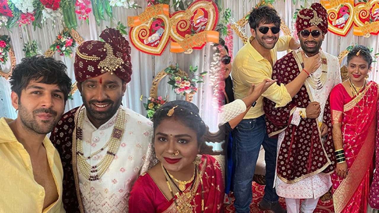 Kartik Aaryan ने Bodyguard Sachin Anjarlekar का Wedding किया Attend ...
