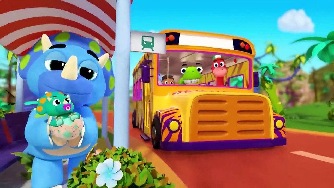 Wheels On The Dinosaur Bus Song | Little Angel Kids Songs & Nursery ...