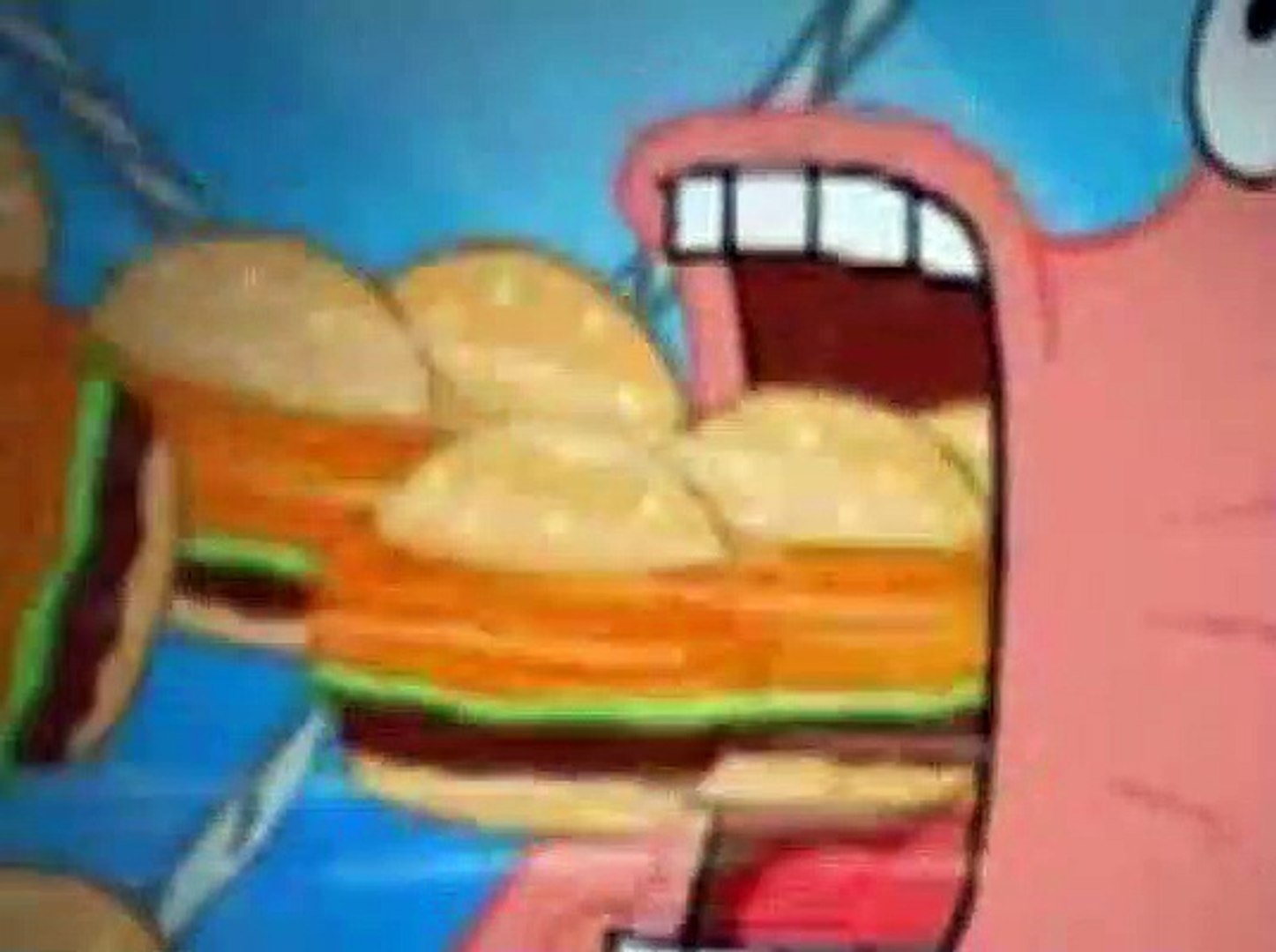Patrick Eating Krabby Patty Gif