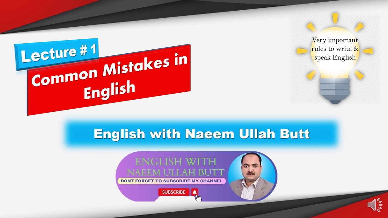 Common Mistakes in English - Lecture # 1 - video Dailymotion
