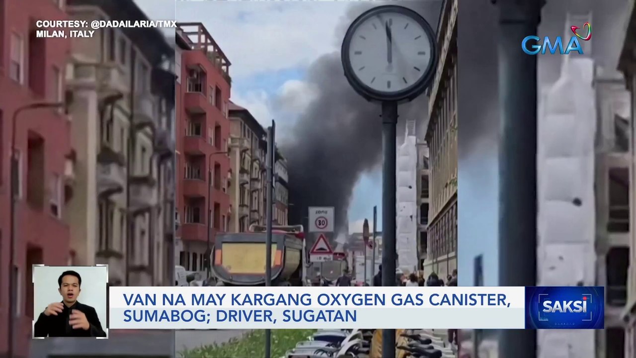 Van na may kargang oxygen gas canister, sumabog; driver, sugatan ...