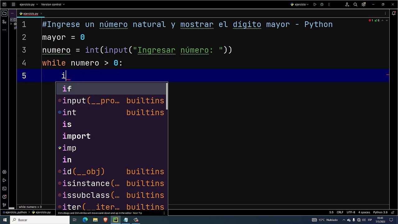 Ingrese un número natural y mostrar el dígito mayor en Python - Vídeo ...