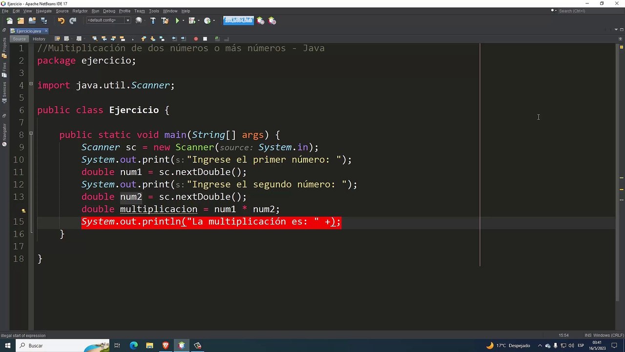 Multiplicación de dos números o más números en Java - Vídeo Dailymotion