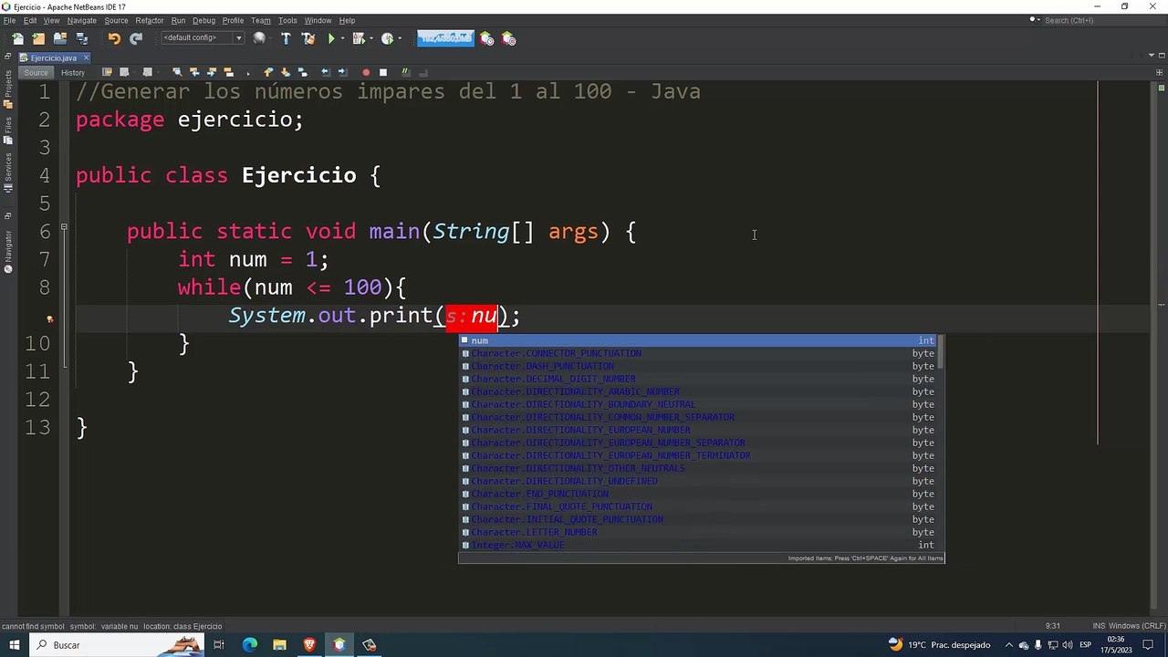 Generar los números impares del 1 al 100 en Java - Vídeo Dailymotion