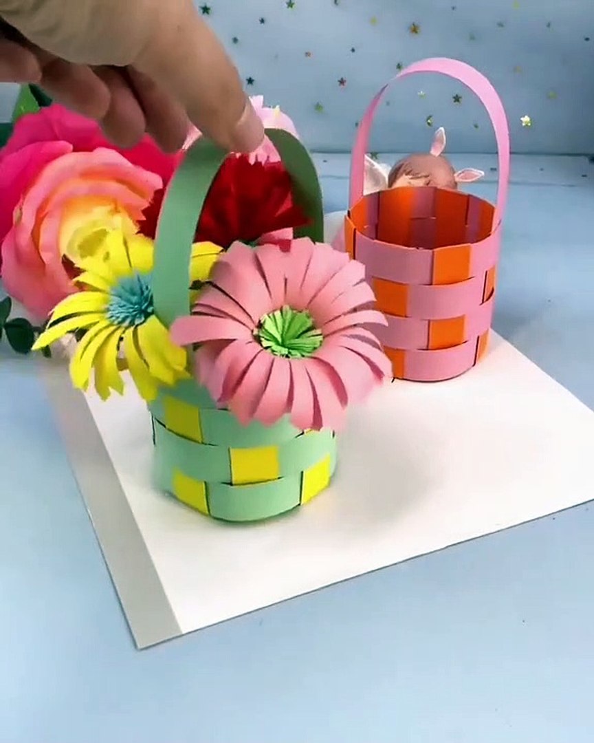 How To Make Origami Flower Basket 3D Origami Basket]::The Art Of