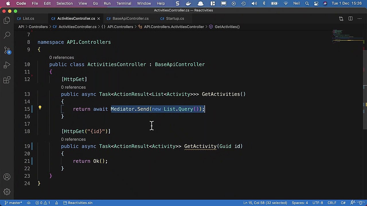 Creating a CRUD application using the CQRS + Mediator pattern - Adding a Details handler - video ...