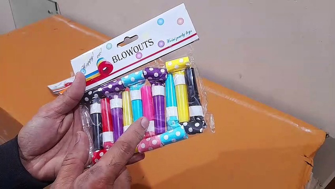 Unboxing and Review of Blowouts Paper Blow Outs Noise Makers Whistle ...