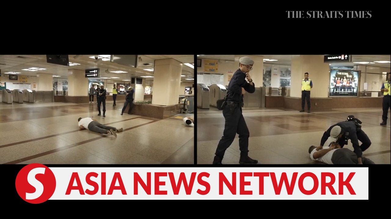 The Straits Times | Anti-terror exercise at Raffles MRT in Singapore ...