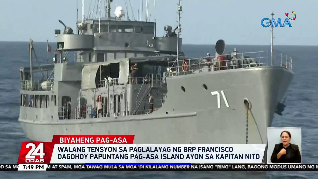 Walang tensyon sa paglalayag ng BRP Francisco Dagohoy papuntang Pag-asa Island ayon sa kapitan ...