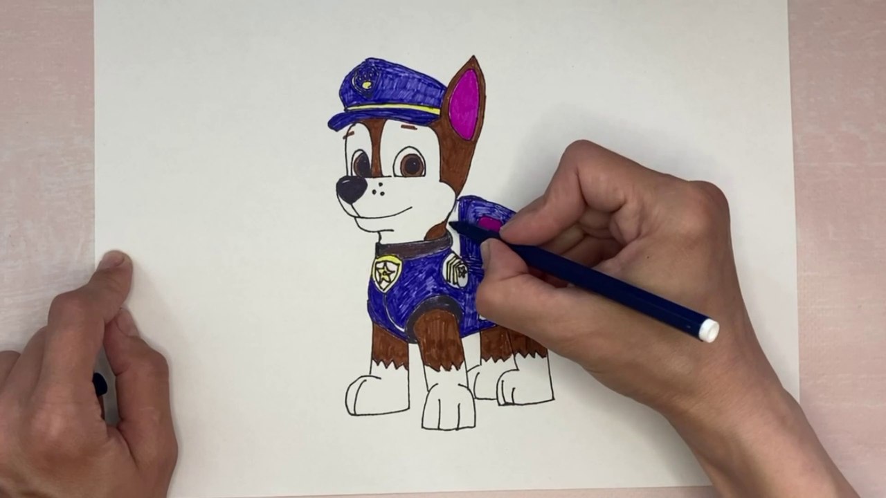 How to draw Chase from Paw Patrol - video Dailymotion