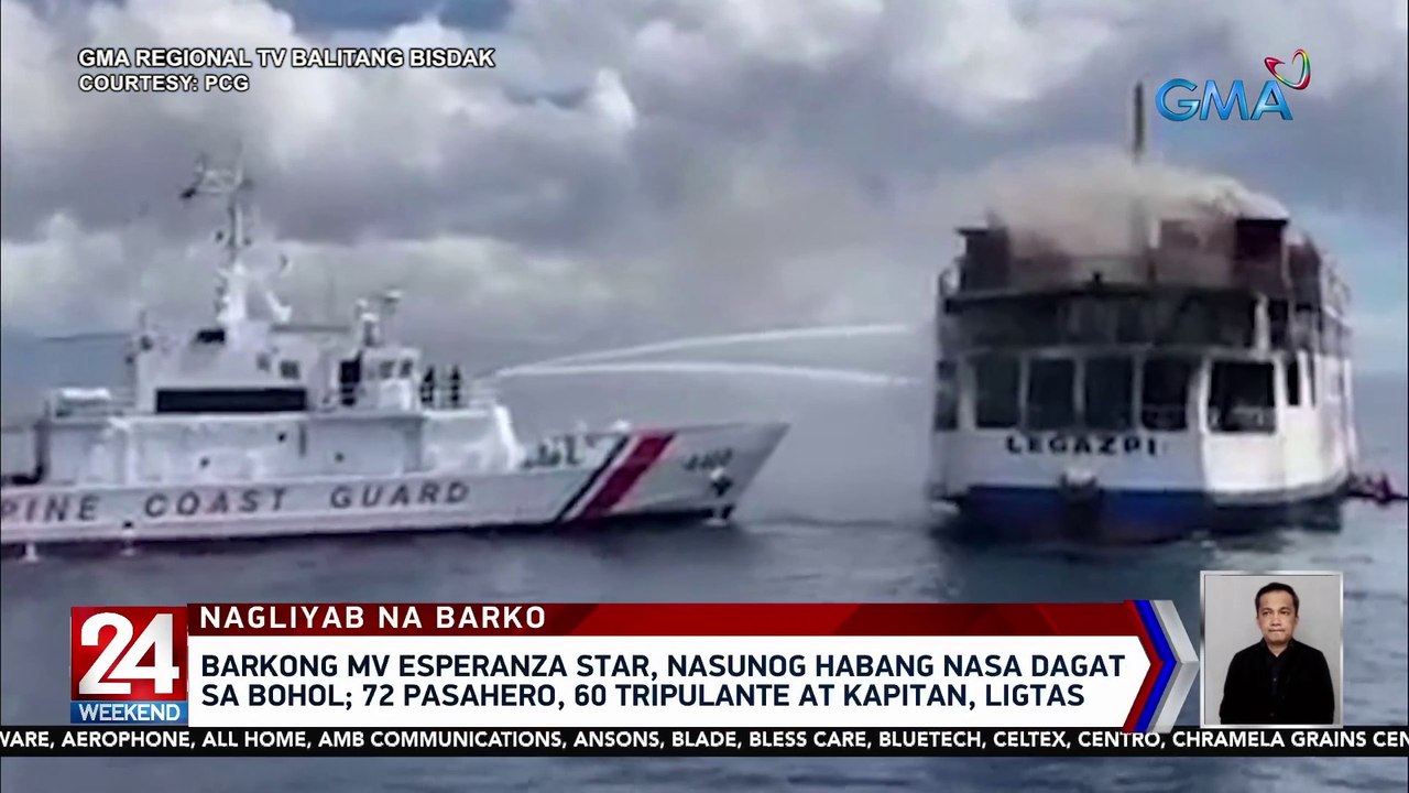 Barkong MV Esperanza Star, nasunog habang nasa dagat sa Bohol; 72 ...