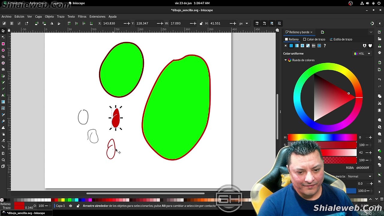 inkscape sesion de practica en rocky linux 9.2 nueva version con mas y mejores opciones Pigis ...