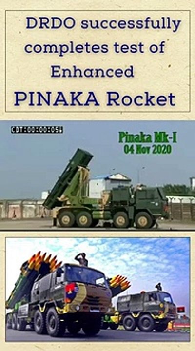 DRDO successfully completes test of Enhanced PINAKA Rocket - video ...