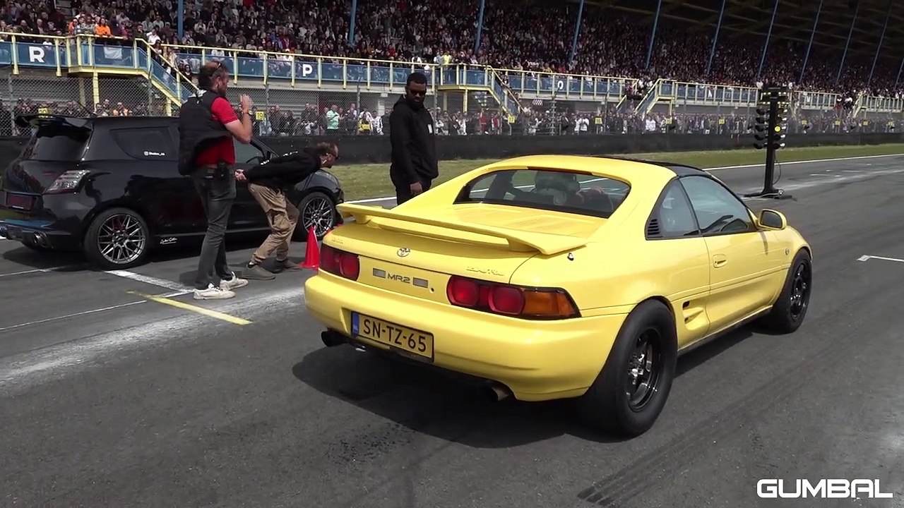 650HP Toyota MR2 K20 V-Tec Turbo! Drag Racing vs Nissan GT-R R35 vs ...