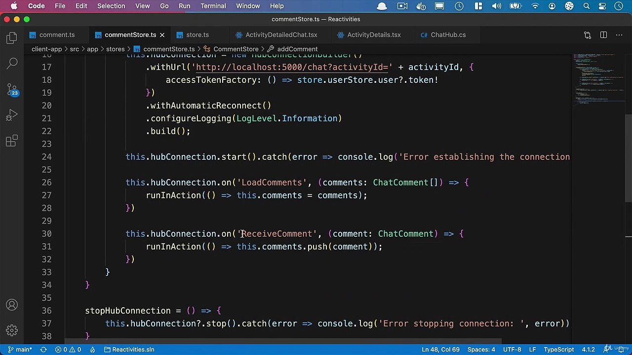Net. Core and React SignalR - Sending comments - video Dailymotion