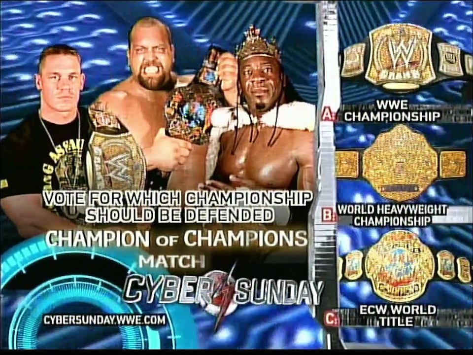WWE Cyber Sunday 2006: Champion of Champions Match: Big Show vs. John Cena vs. King Booker ...