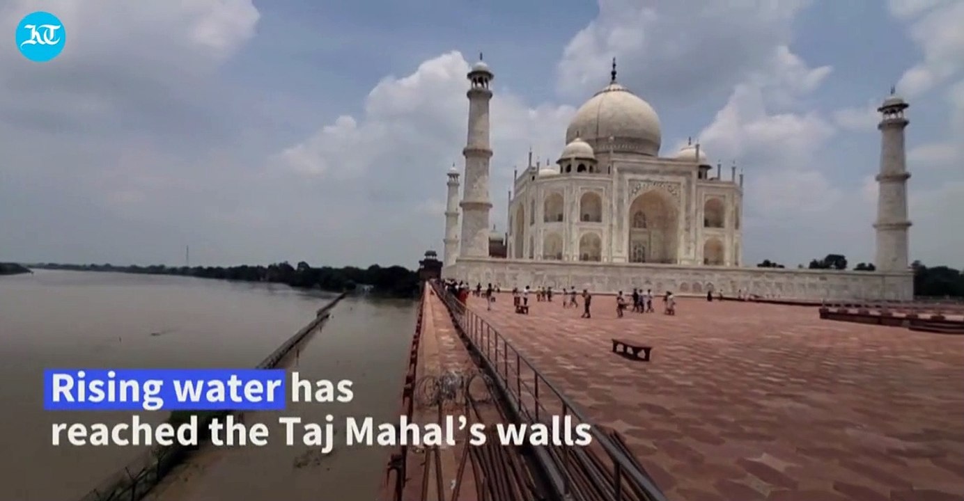 Floodwater reaches Taj Mahal as heavy rain hits Northern India - video ...