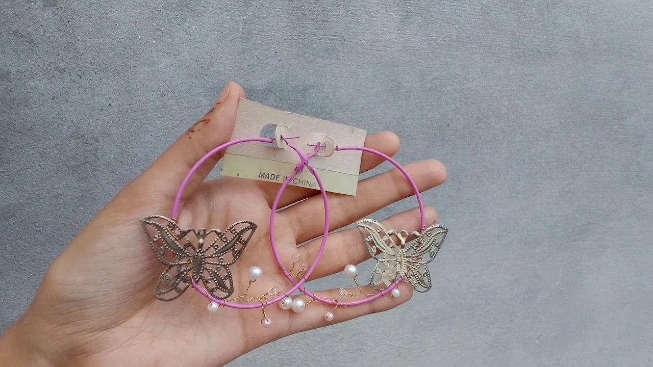 How i decore this boring hoops || diy handmade jewelry #jewelry # ...