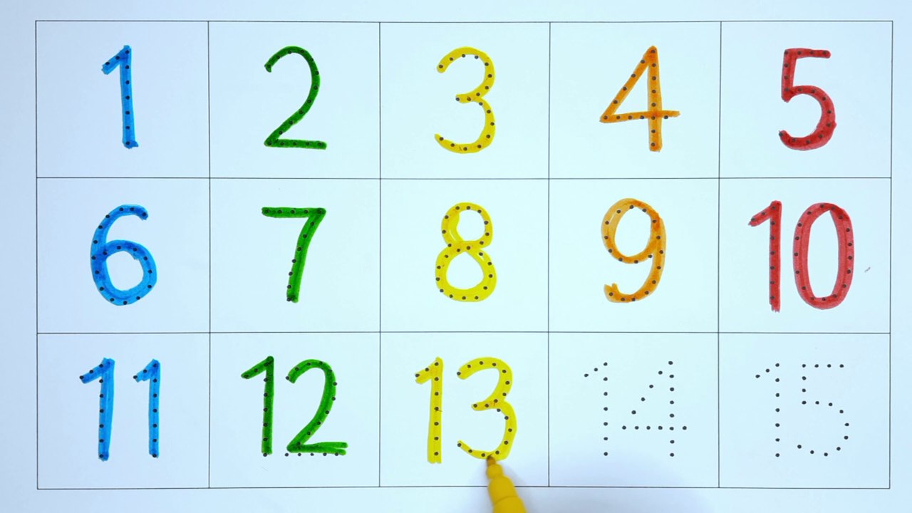 Learn Numbers 1 to 15 Writing, Drawing, Painting, Coloring for Kids ...