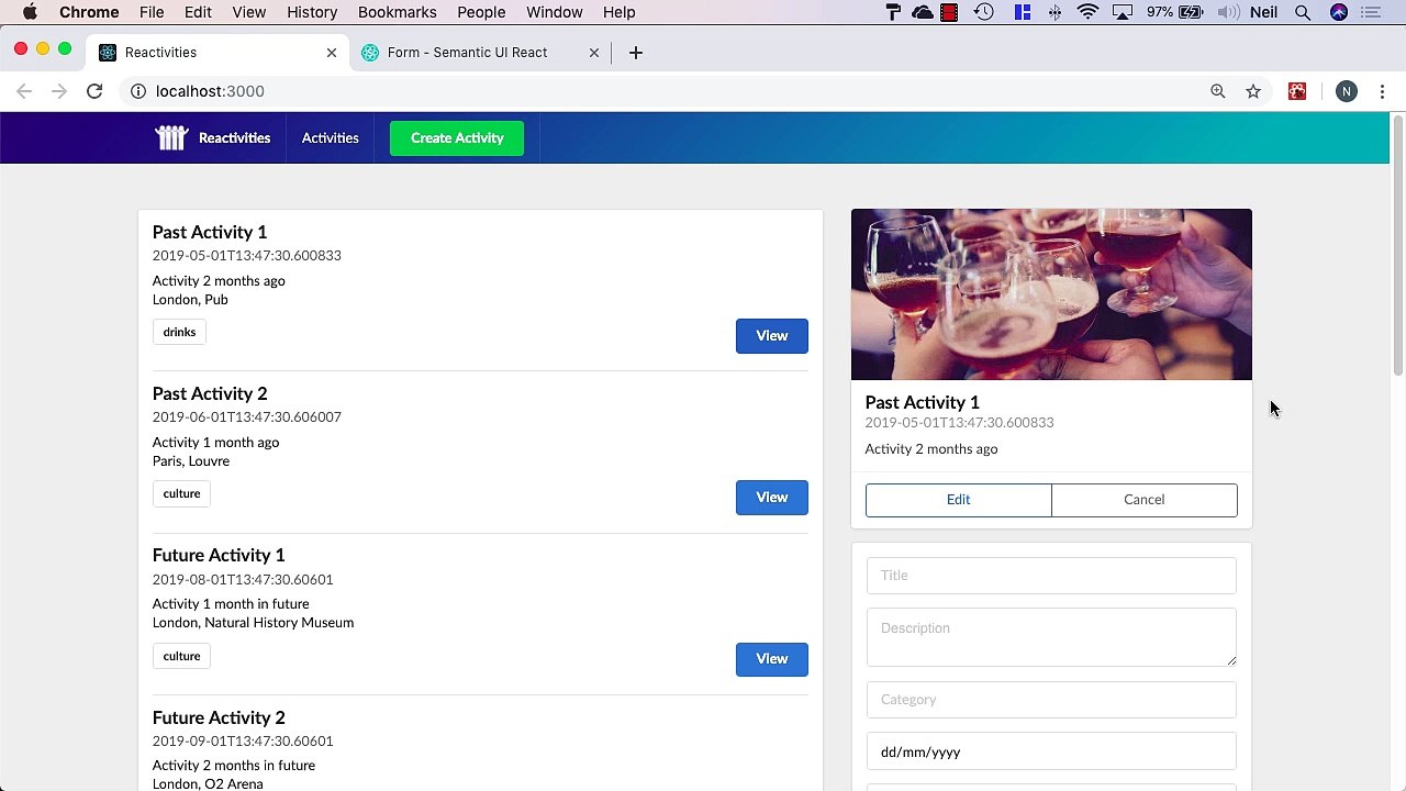 Building a CRUD application in React (Legacy) - Adding an edit mode to display the form - video ...