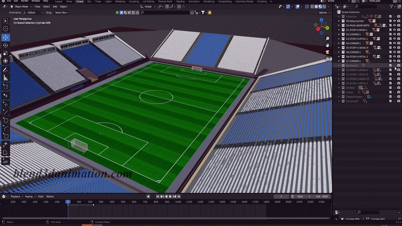 Soccer stadium in Blender, mouse navigation. - video Dailymotion