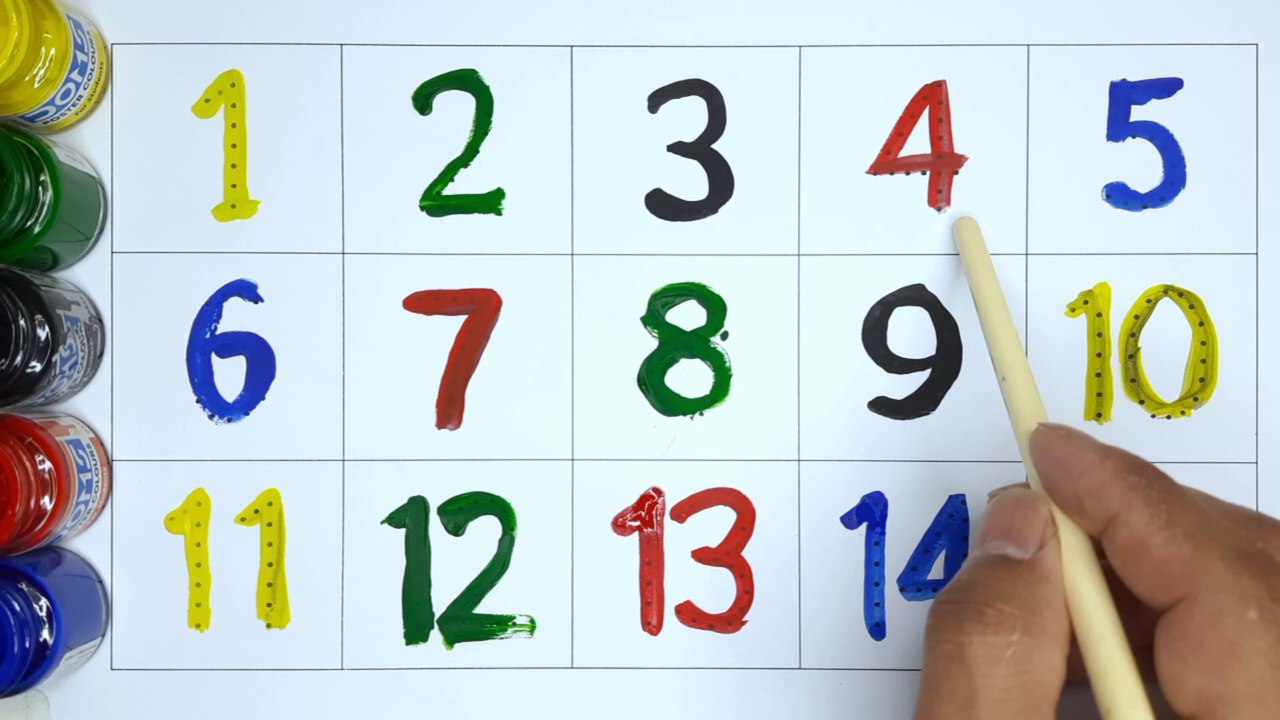 Learn Counting Numbers 1 to 20 Writing, Drawing, Painting and Coloring for Kids & Toddlers ...