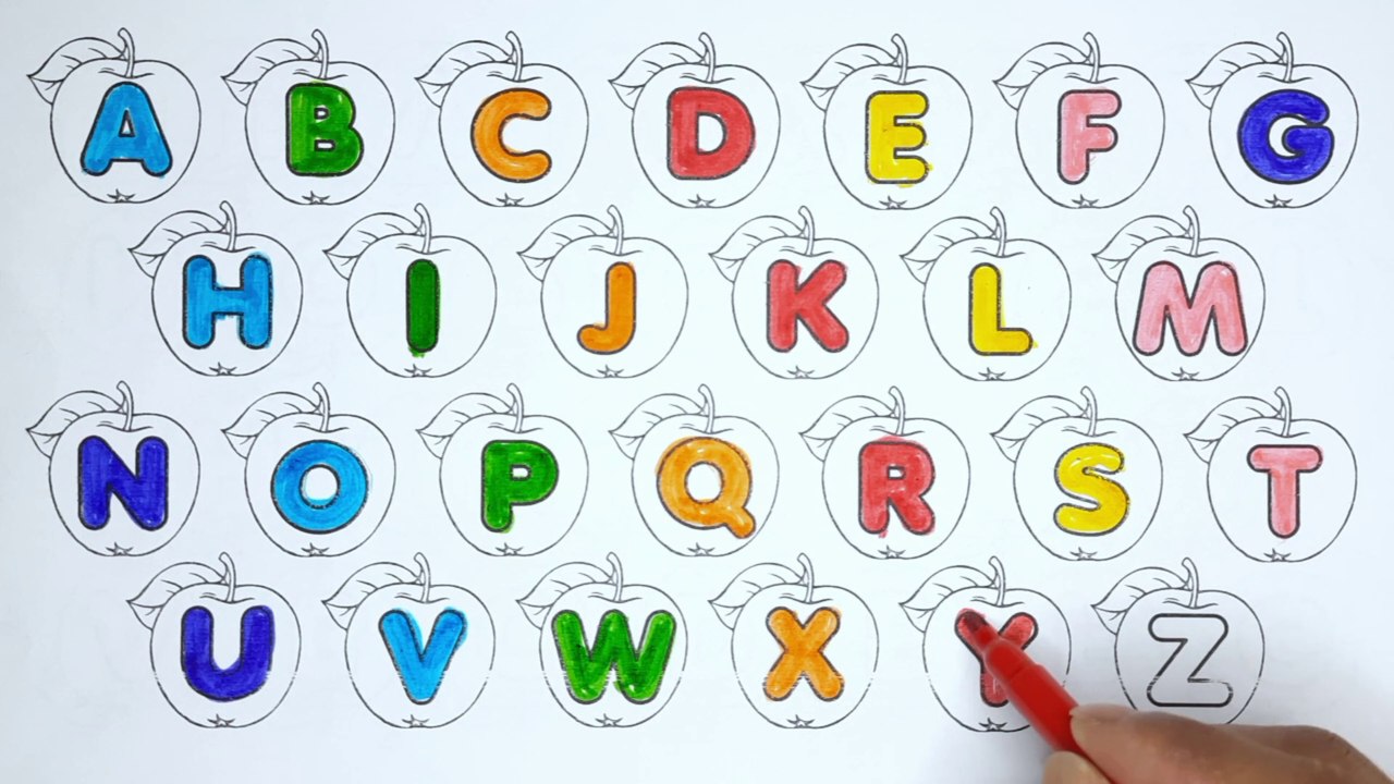 Learn English Alphabets Letters, ABCD Writing, Drawing, Painting and ...