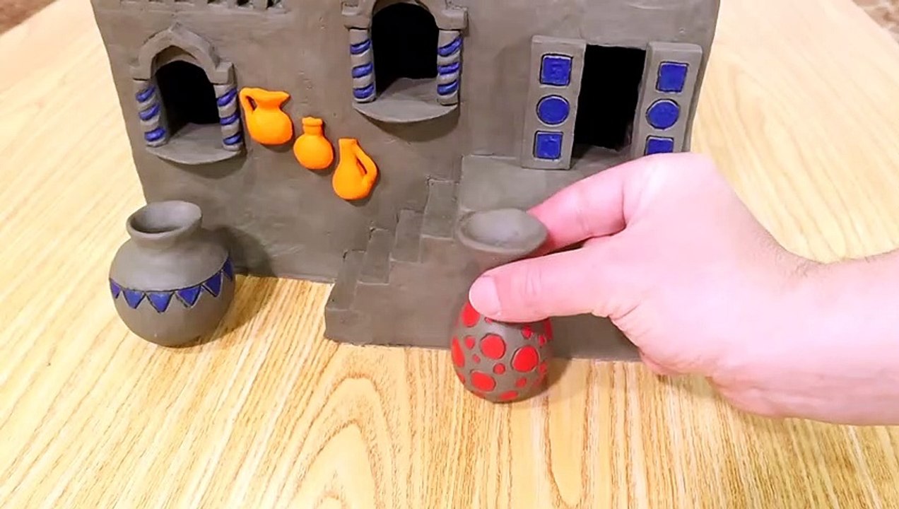 How to Build Miniature Clay House, Miniature Clay Bulls, Clay Stove and ...