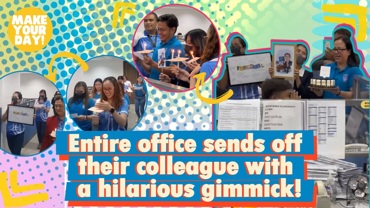 Entire office sends off their colleague with a hilarious gimmick ...