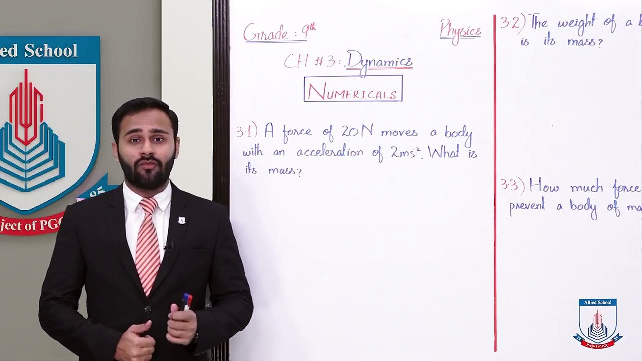 Class 9 - Physics - Chapter 3 - Lecture 10 - Numericals (3.1 to 3.6 ...