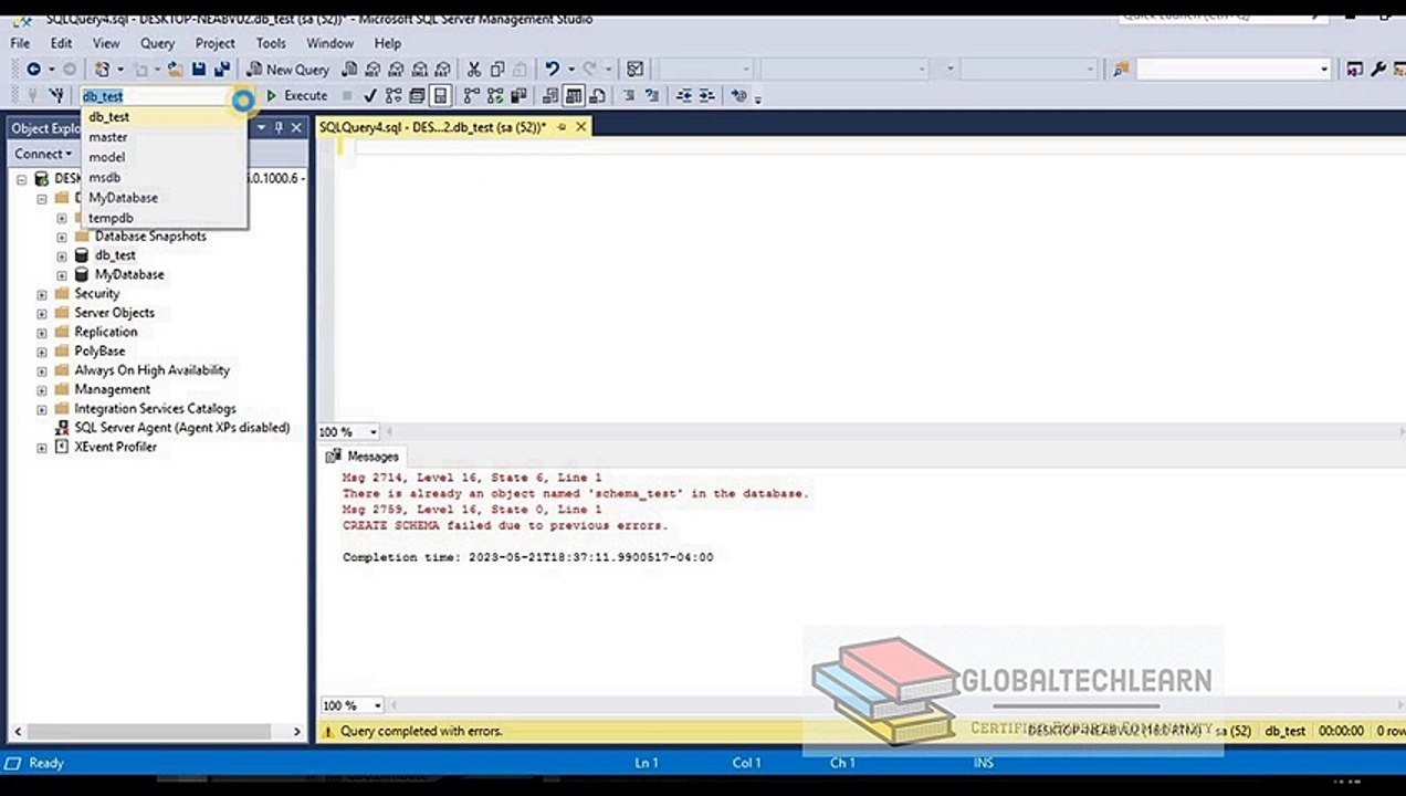 SQL Server - Create and drop Database, Schema, Table - video Dailymotion