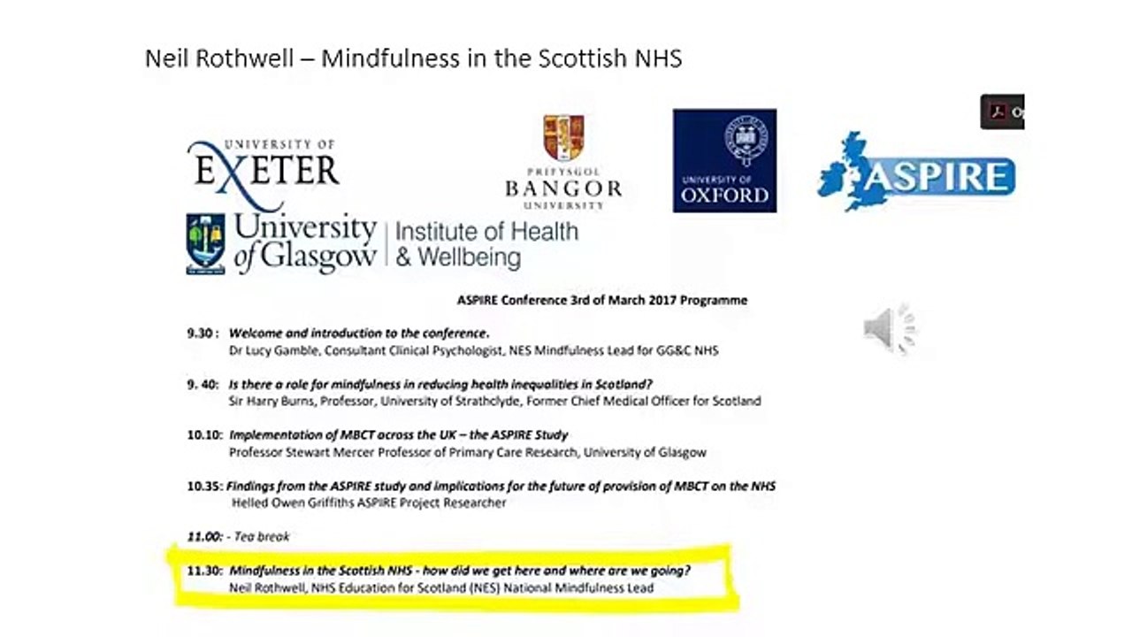 Neil Rothwell - Mindfulness in the Scottish NHS - how did we get here ...