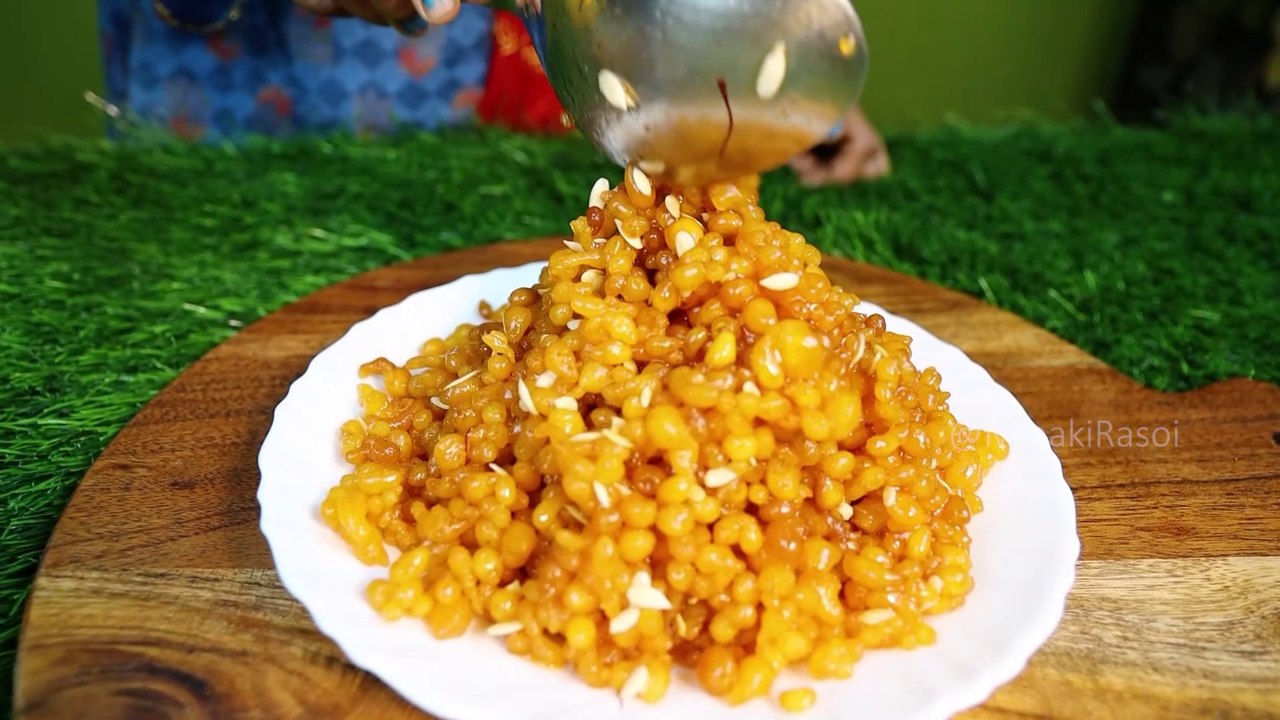 गोल-गोल मीठी बूंदी मोती दाने जैसी बिना झारे के | Bundi recipe | sweet ...
