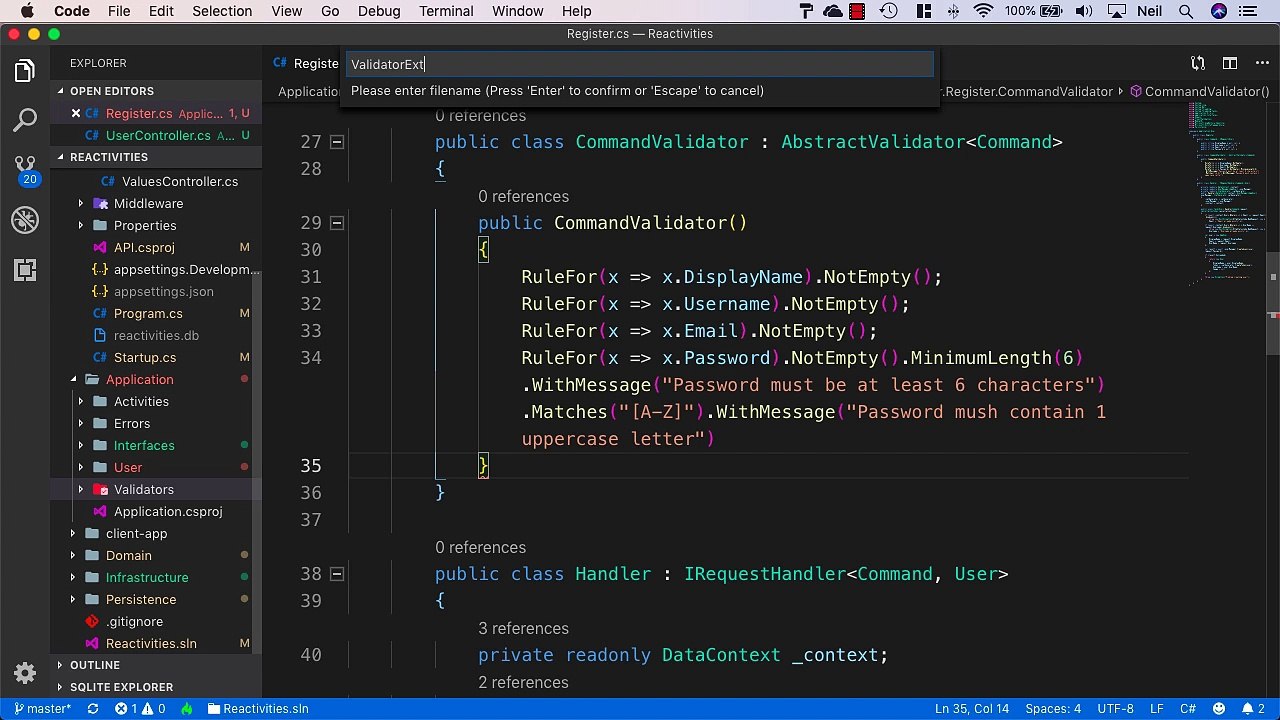 ASP.NET Core Identity (Legacy) - Adding a Fluent Validator extension for password validation ...