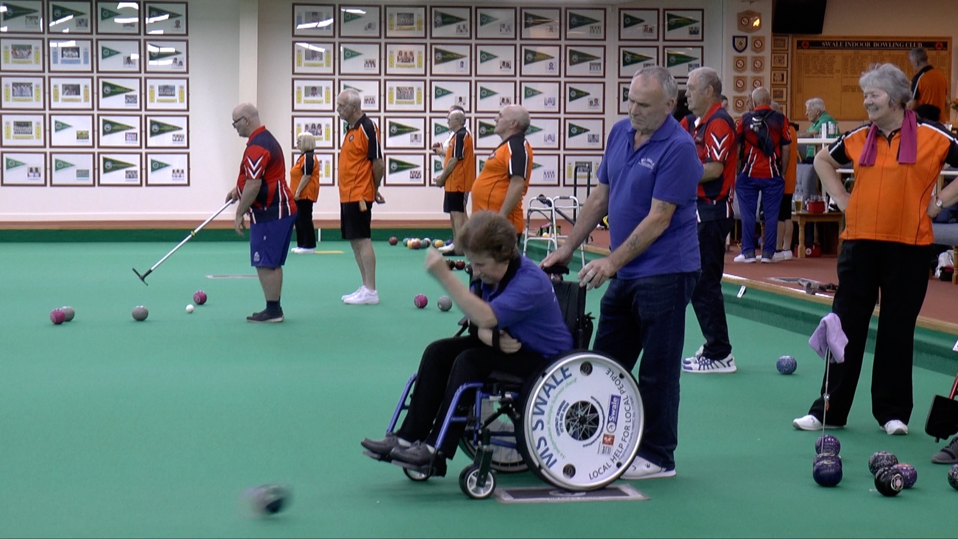 MS Swale welcomes disabled players for a game of bowls.