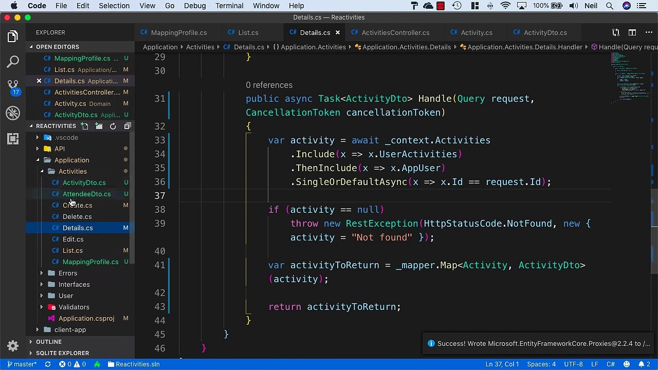 Entity Framework Core Relationships (Legacy) - Using Lazy Loading to load related data - video ...
