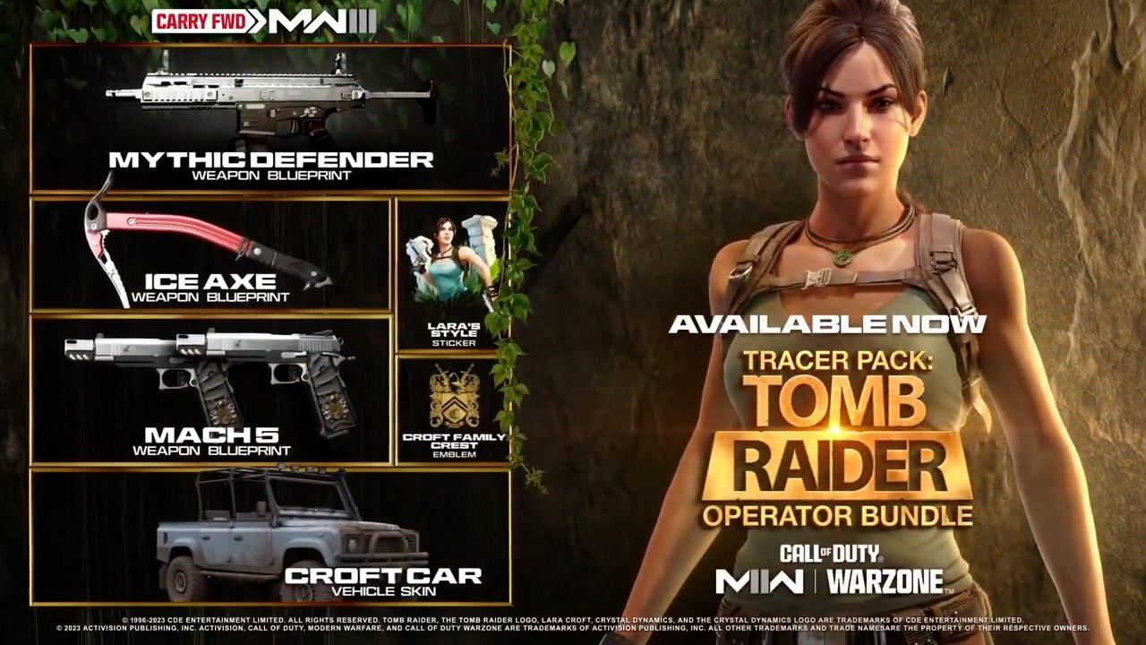 Call of Duty Modern Warfare II and Warzone Official Lara Croft Operator ...