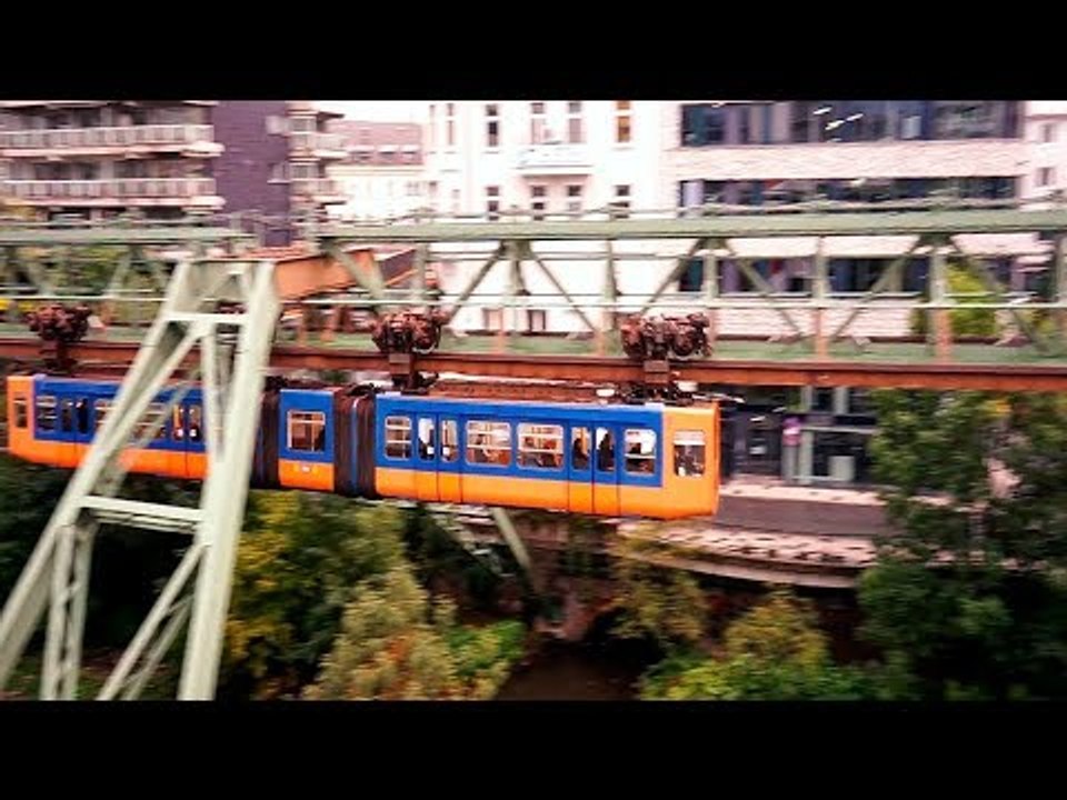 The Unique Suspension Train in Wuppertal, Germany. Floating Up High ...