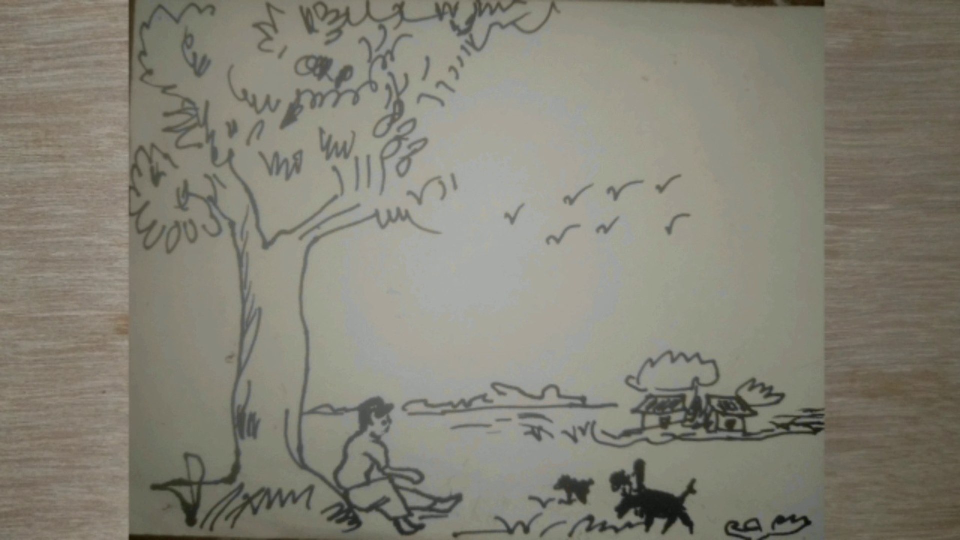 Natural Scenery Pencil Drawing For Kids