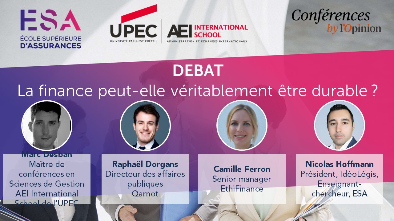 Conférence RSE et finance: la finance peut-elle véritablement être ...