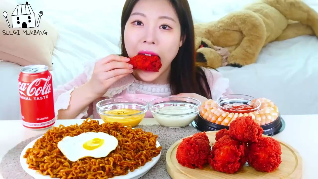 ASMR MUKBANG| Cheetos Chicken, Black bean noodles, Shrimp Rings, Coke. - video Dailymotion