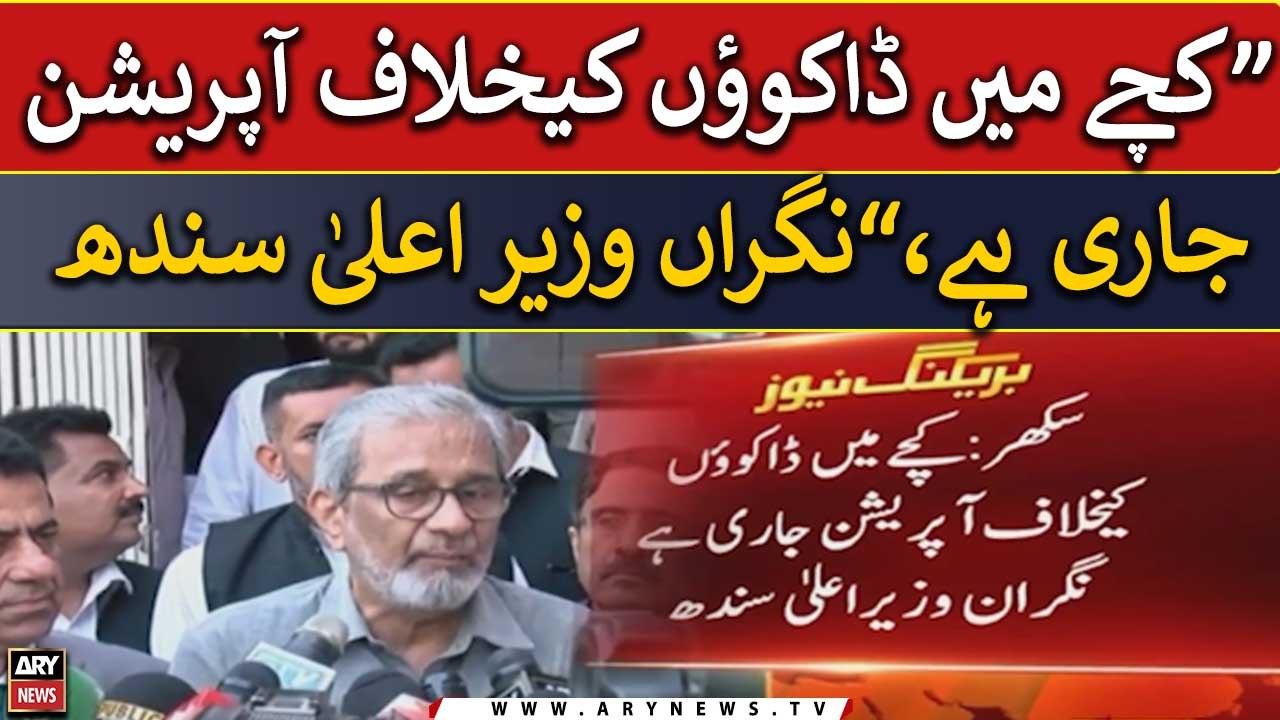 "Operation against dacoits in Kacha areas continues," Caretaker CM ...