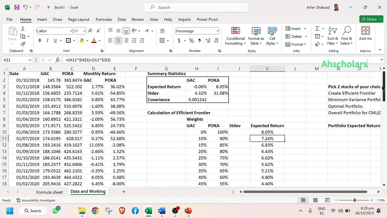 Pick 2 stocks of your choice from the SP 500 index for Monthly data of ...